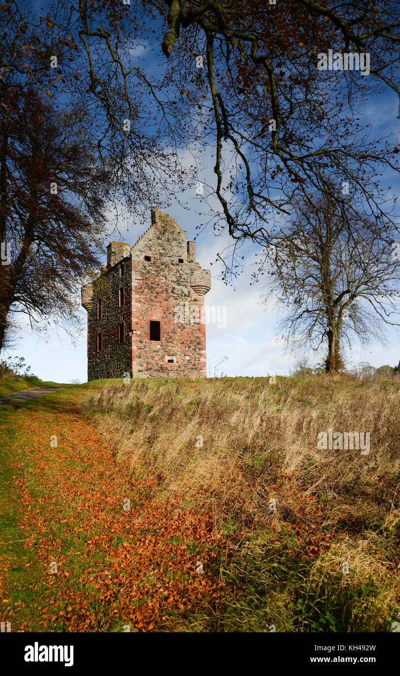 Greenknowe Tower, Gordon in the Scottish Borders Stock Photo - Alamy