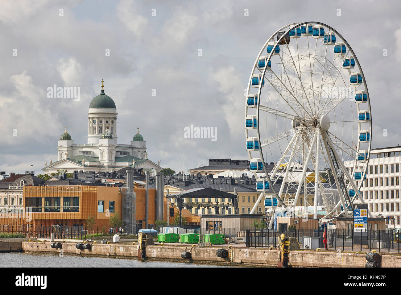 Helsinki skyline city center and harbor. Travel Finland. Horizontal ...