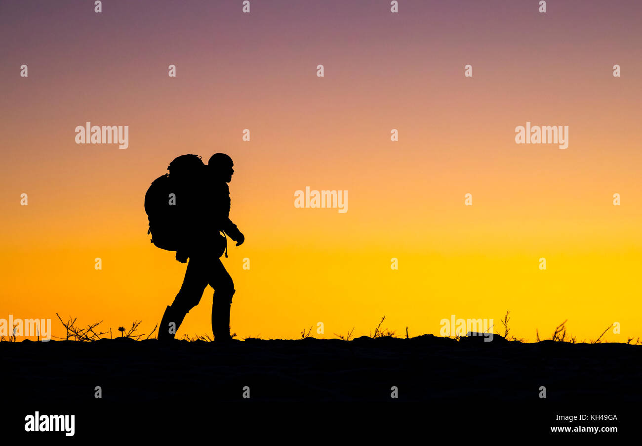 Hiking in the sunset Stock Photo - Alamy