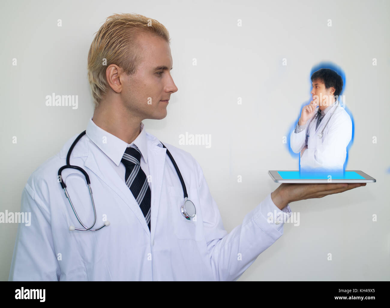 smart medical technology concept, Doctor use augmented technology to ...