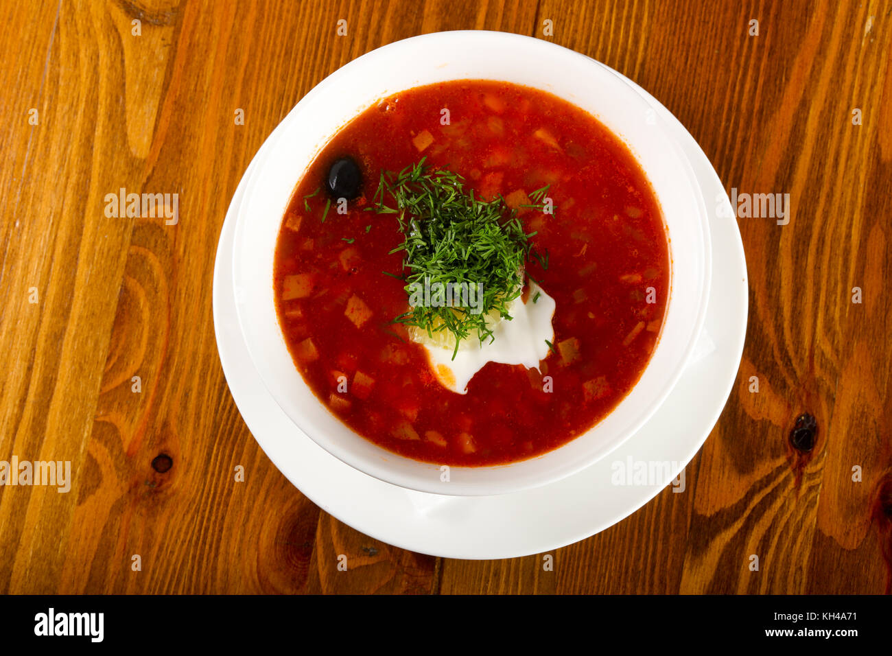 Solyanka soup with cream Stock Photo - Alamy