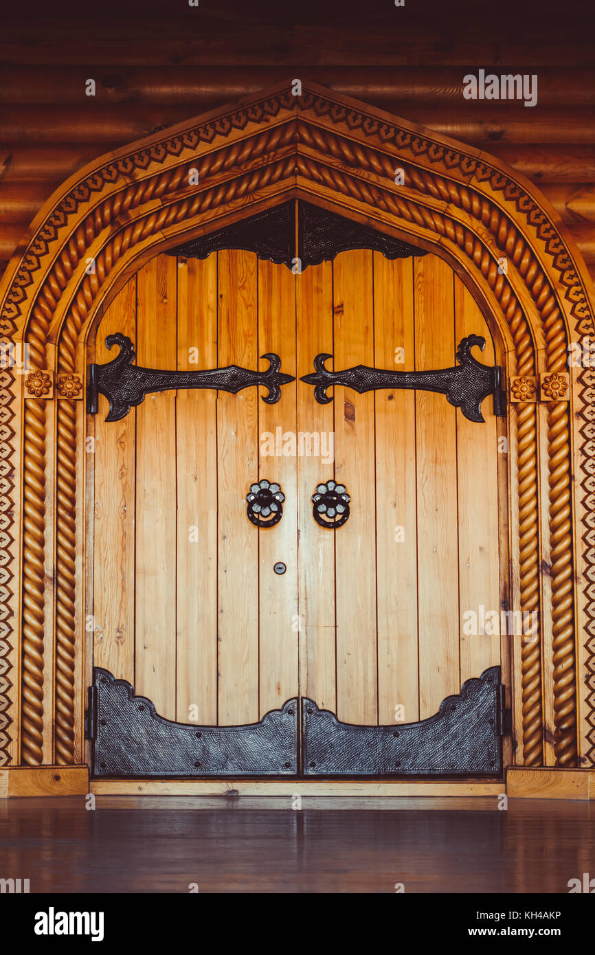 A wooden gate to the Russian Church Stock Photo - Alamy