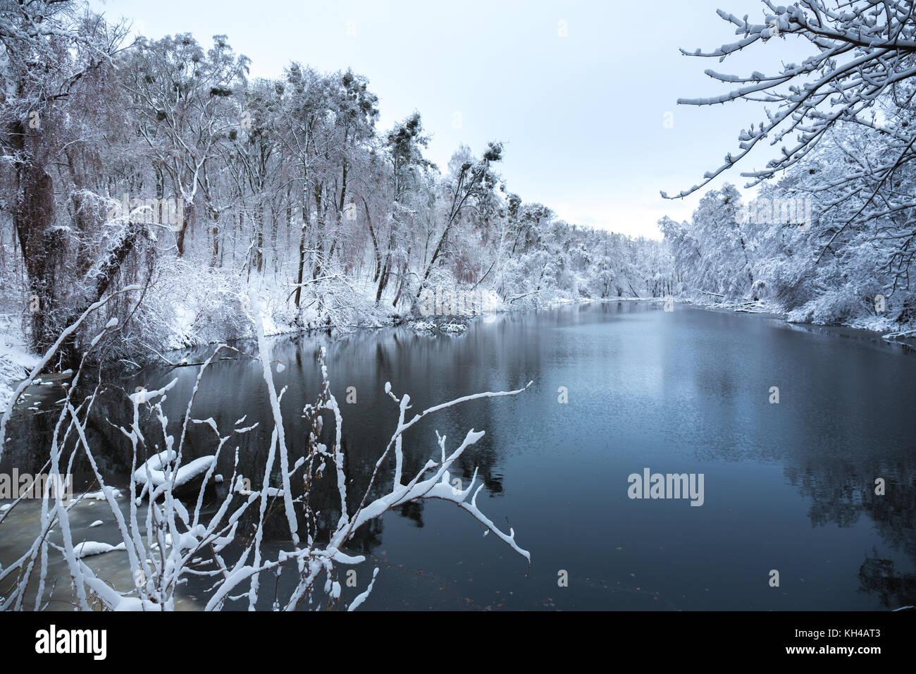 Water winter landscape Stock Photo - Alamy