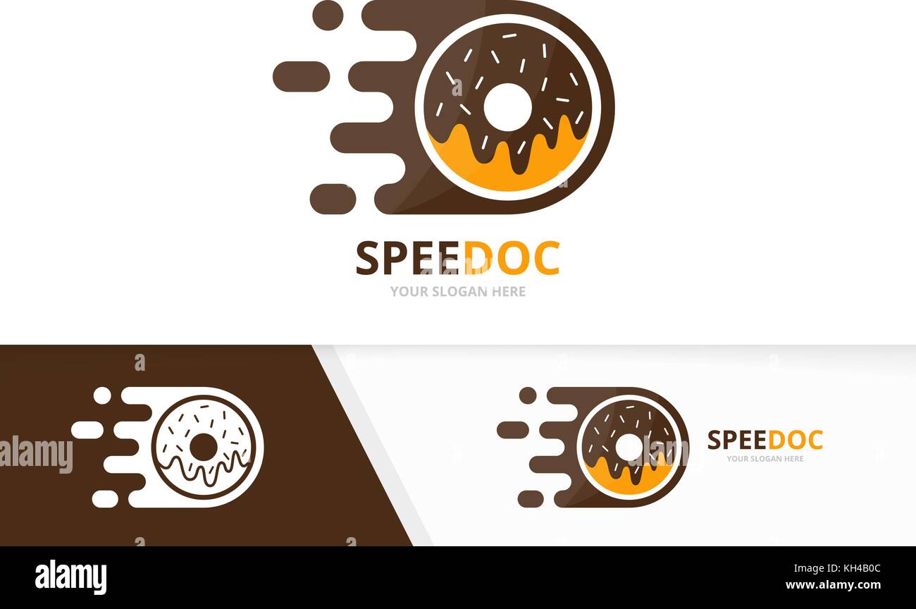 Vector fast donut logo combination. Speed doughnut symbol or icon ...