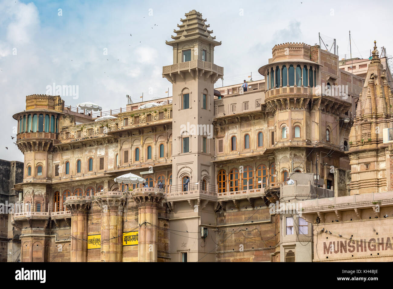 Historic Varanasi city architecture with old weathered buildings and ...