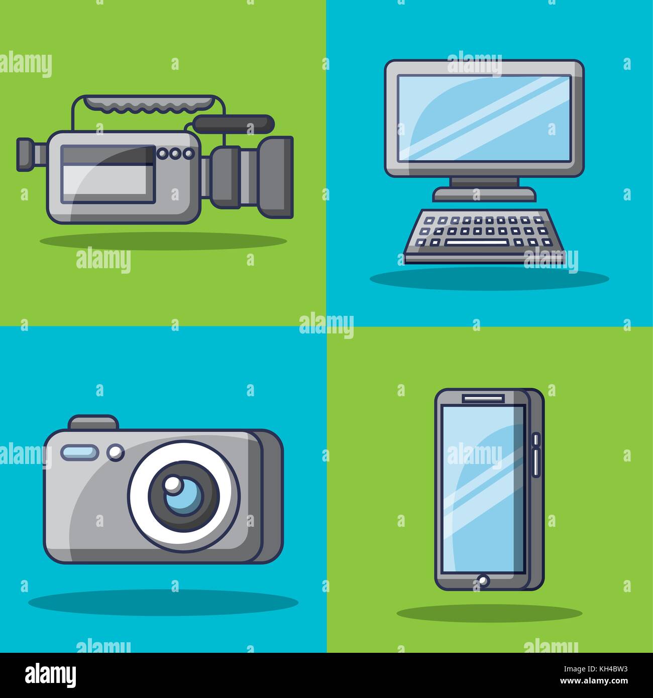 collection gadgets technology innovation modern Stock Vector Image ...