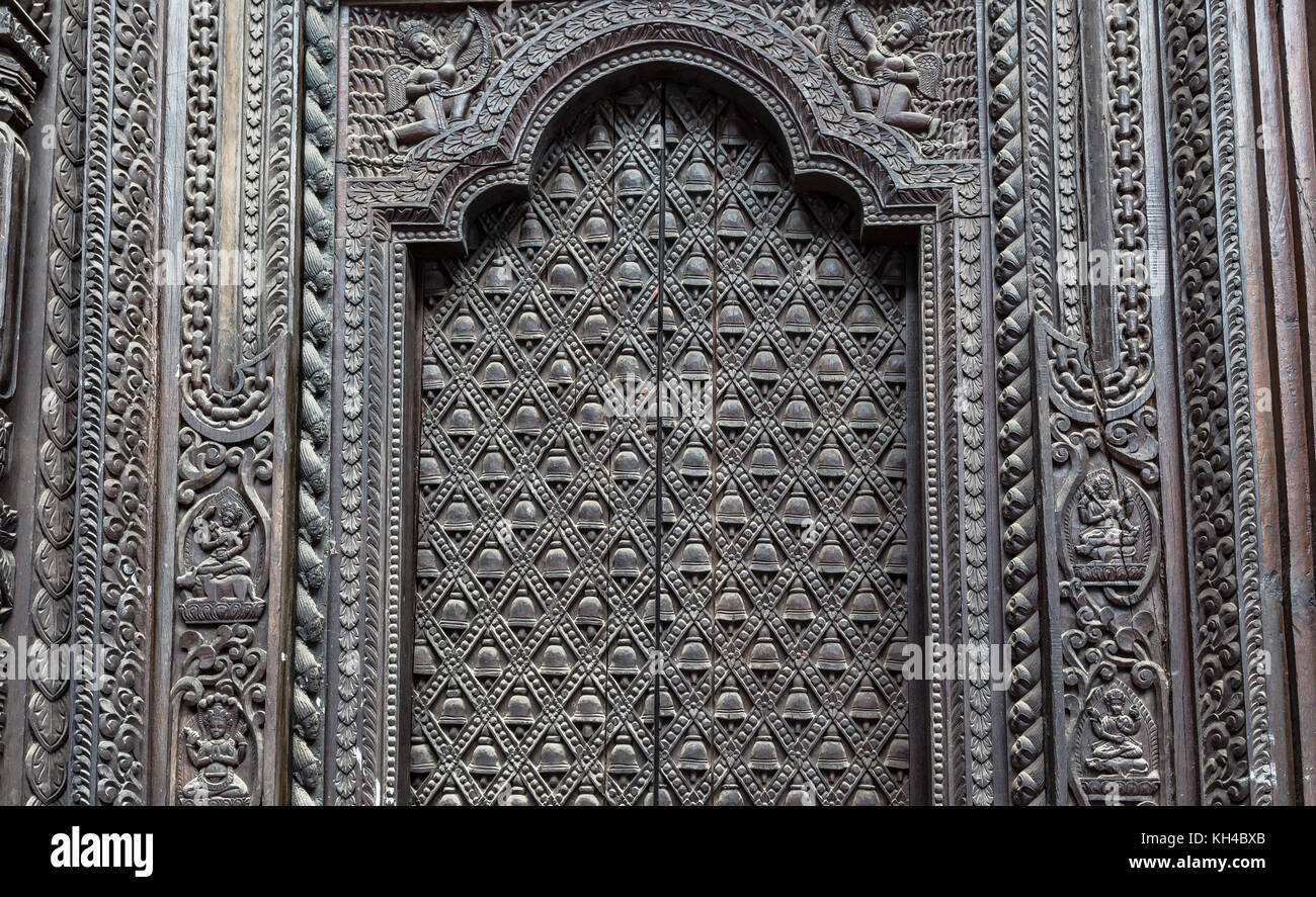 Ancient temple with intricate artwork of Hindu deities at Varanasi ...