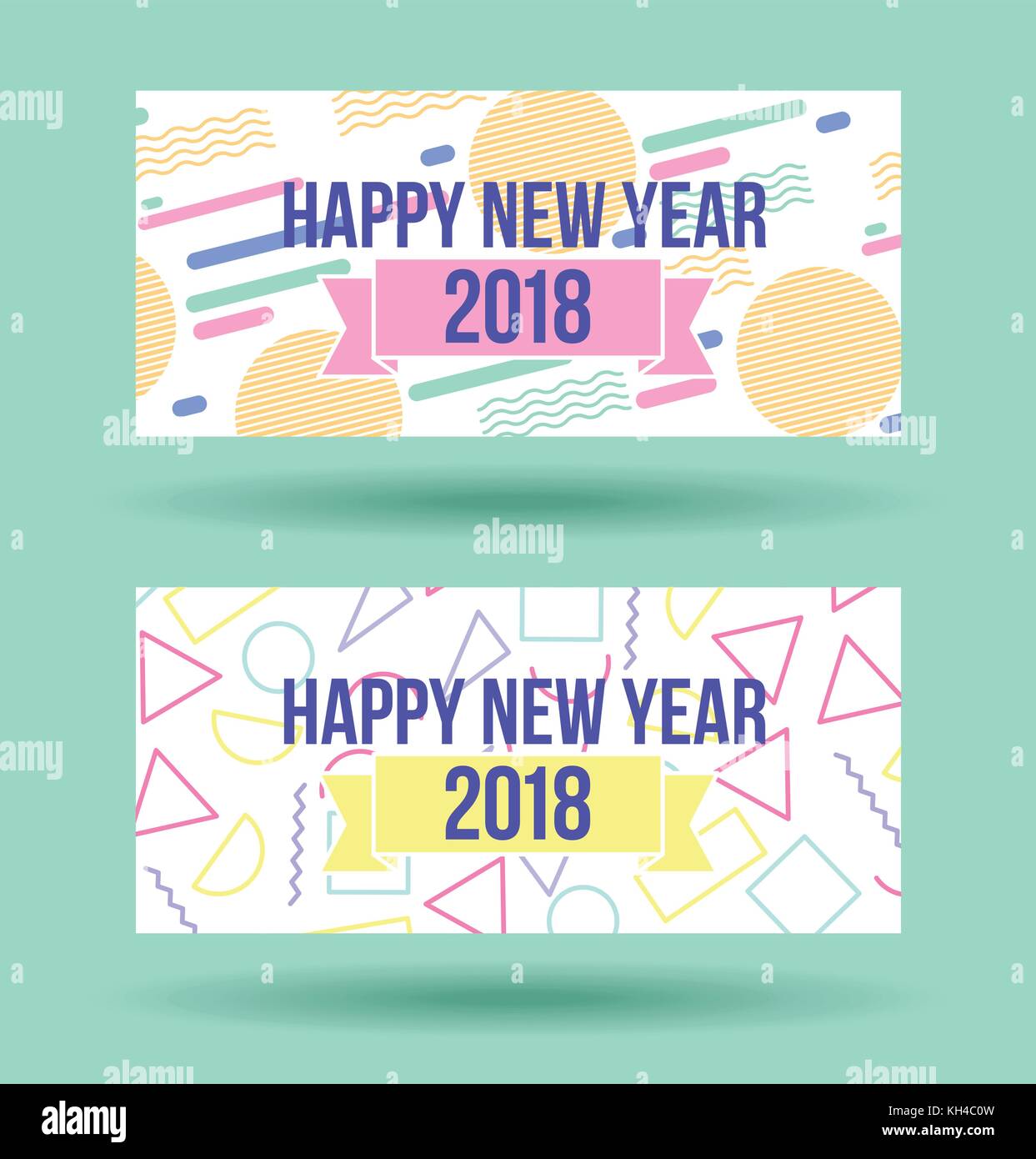 happy new year 2018 card greeting celebration party Stock Vector Image ...