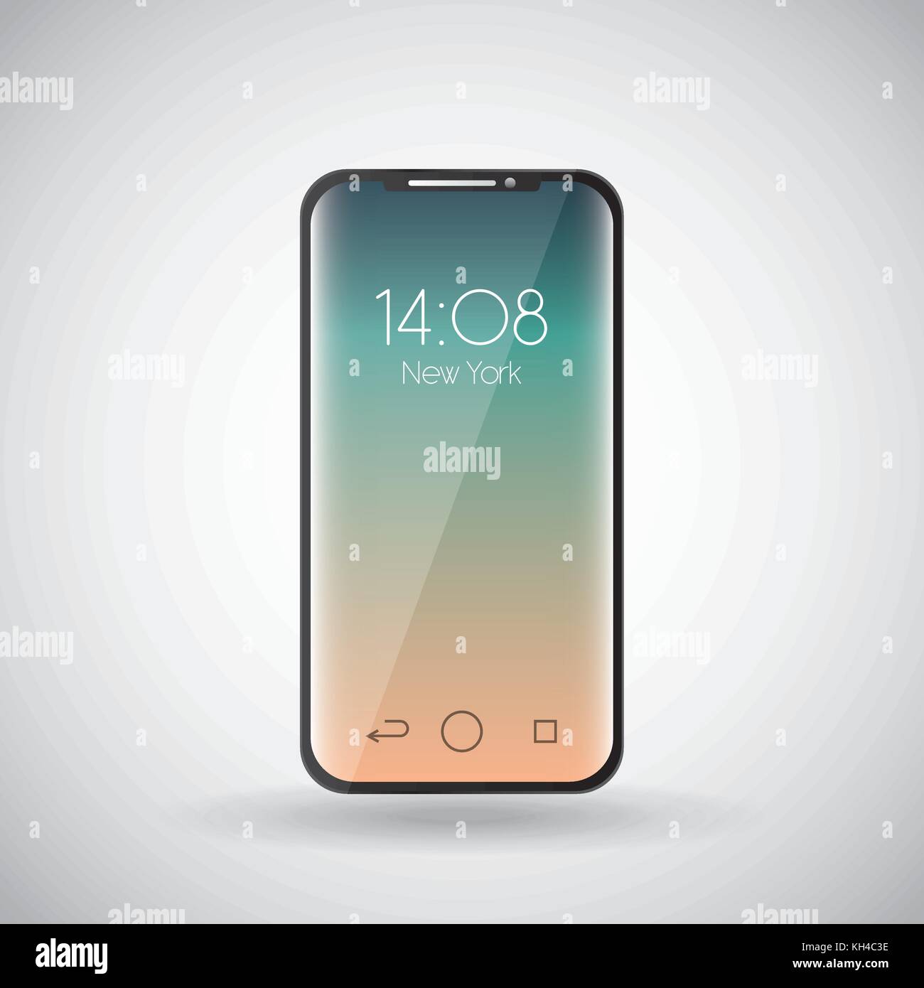 mobile phone clock hour screen gadget technology Stock Vector Image ...