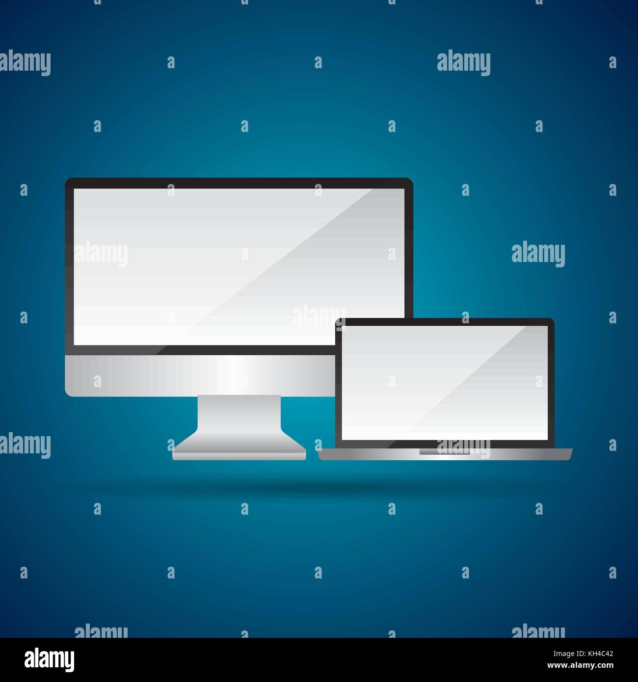 monitor and laptop mockup gadget blank screen Stock Vector Image & Art ...