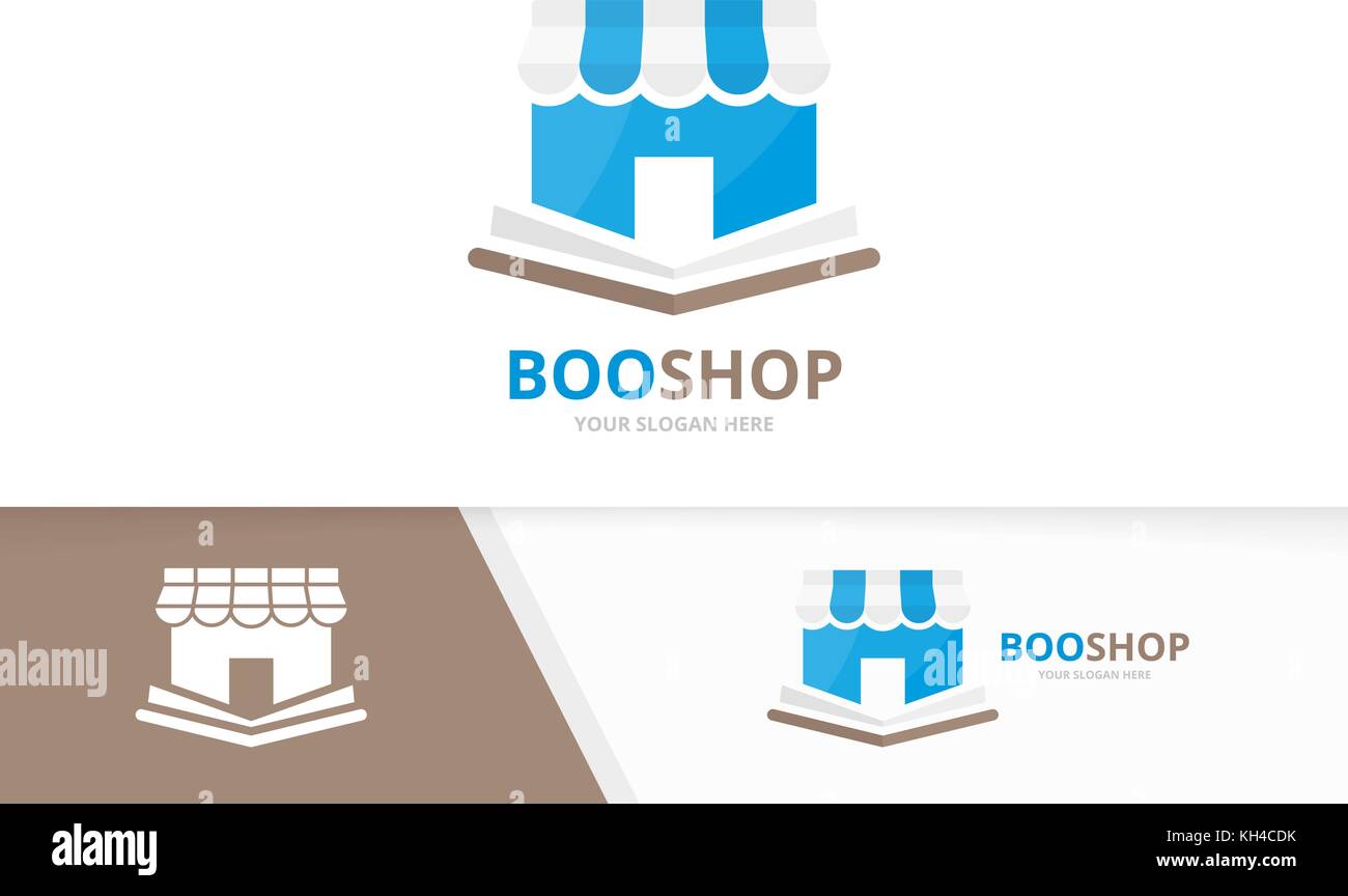 Vector book and store logo combination. Novel and market symbol or icon ...
