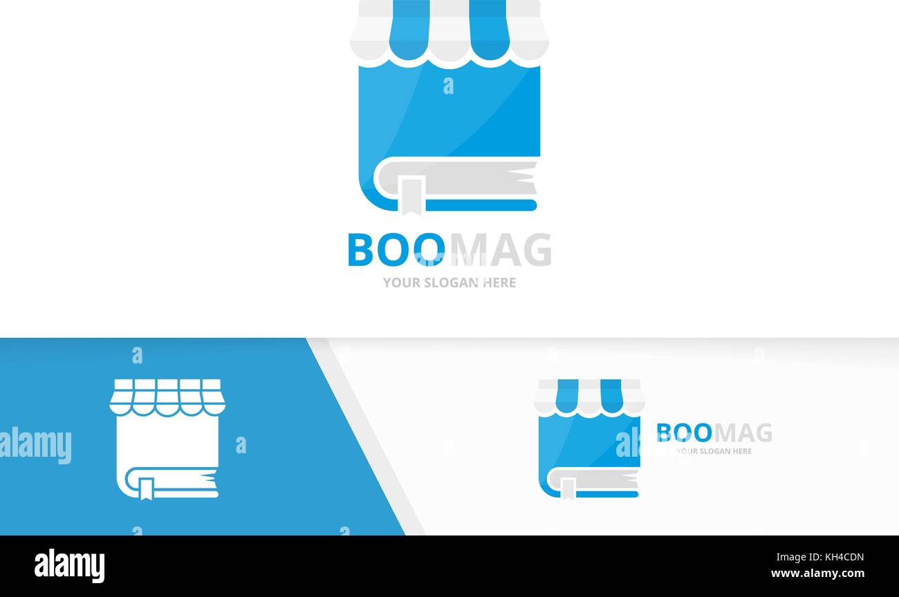 Vector book and store logo combination. Novel and market symbol or icon ...