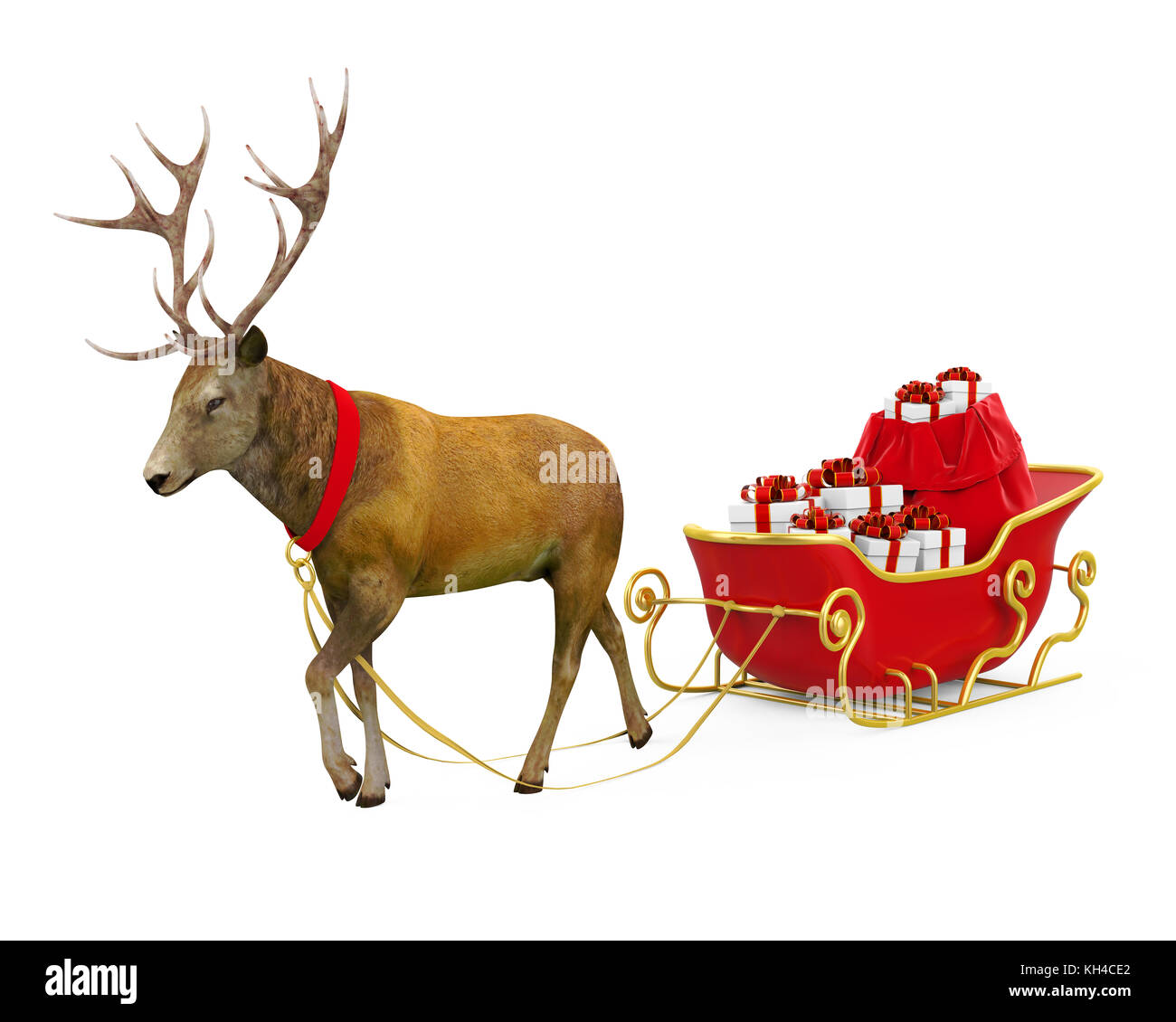 Christmas Sleigh Isolated Stock Photo - Alamy
