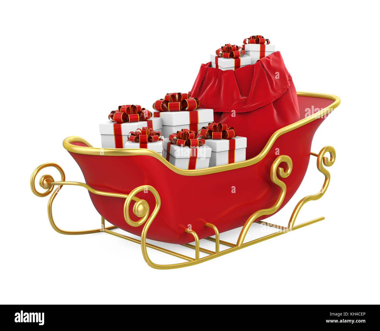 Christmas Sleigh Isolated Stock Photo - Alamy