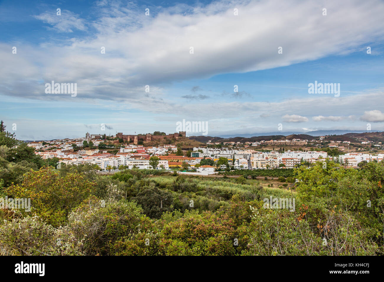 Top view on the medieval Portuguese city of Silves Stock Photo - Alamy
