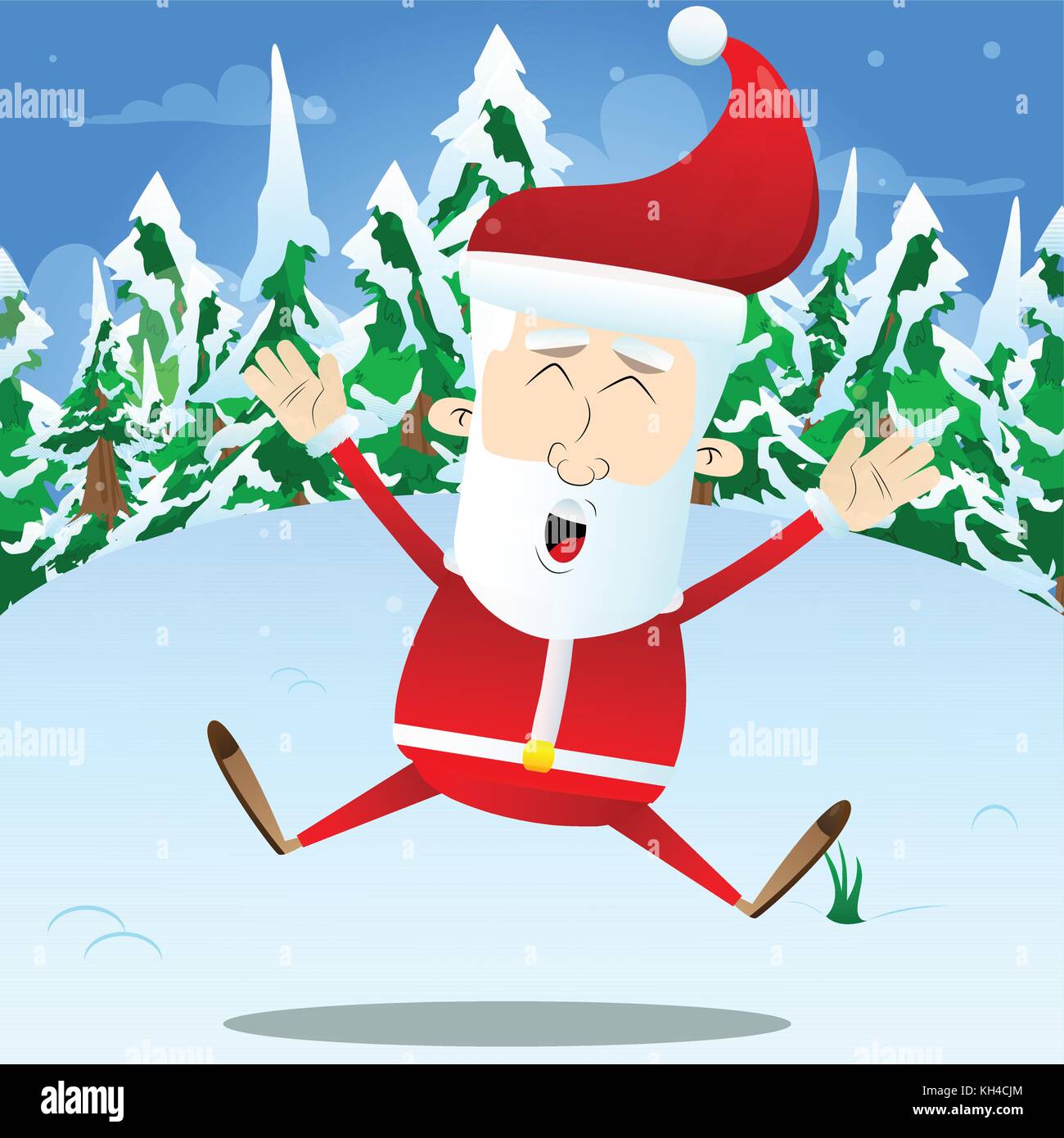 Vector cartoon happy smiling Santa Claus character illustration Stock ...