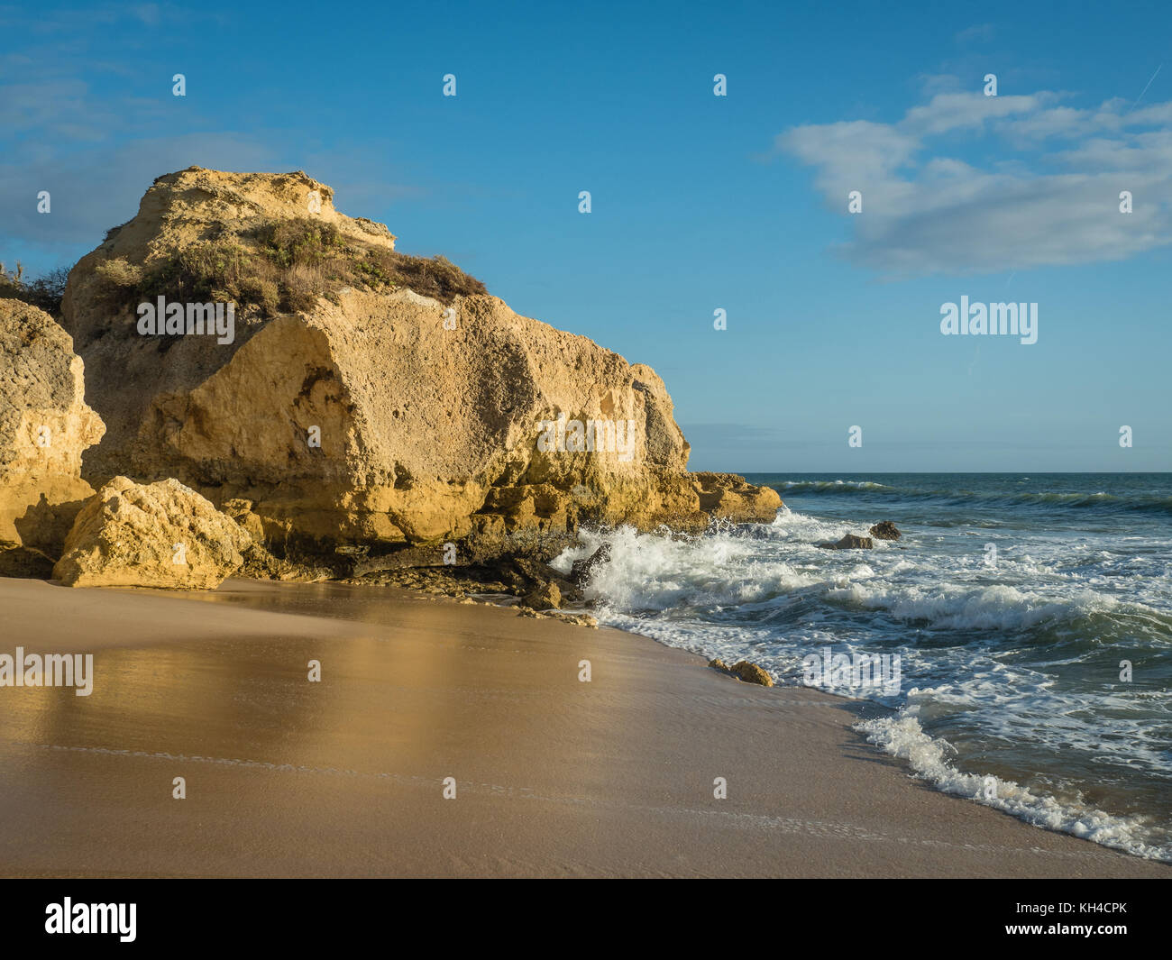 Sandstone coastline with sandy beaches at Gale on the southern coast of ...