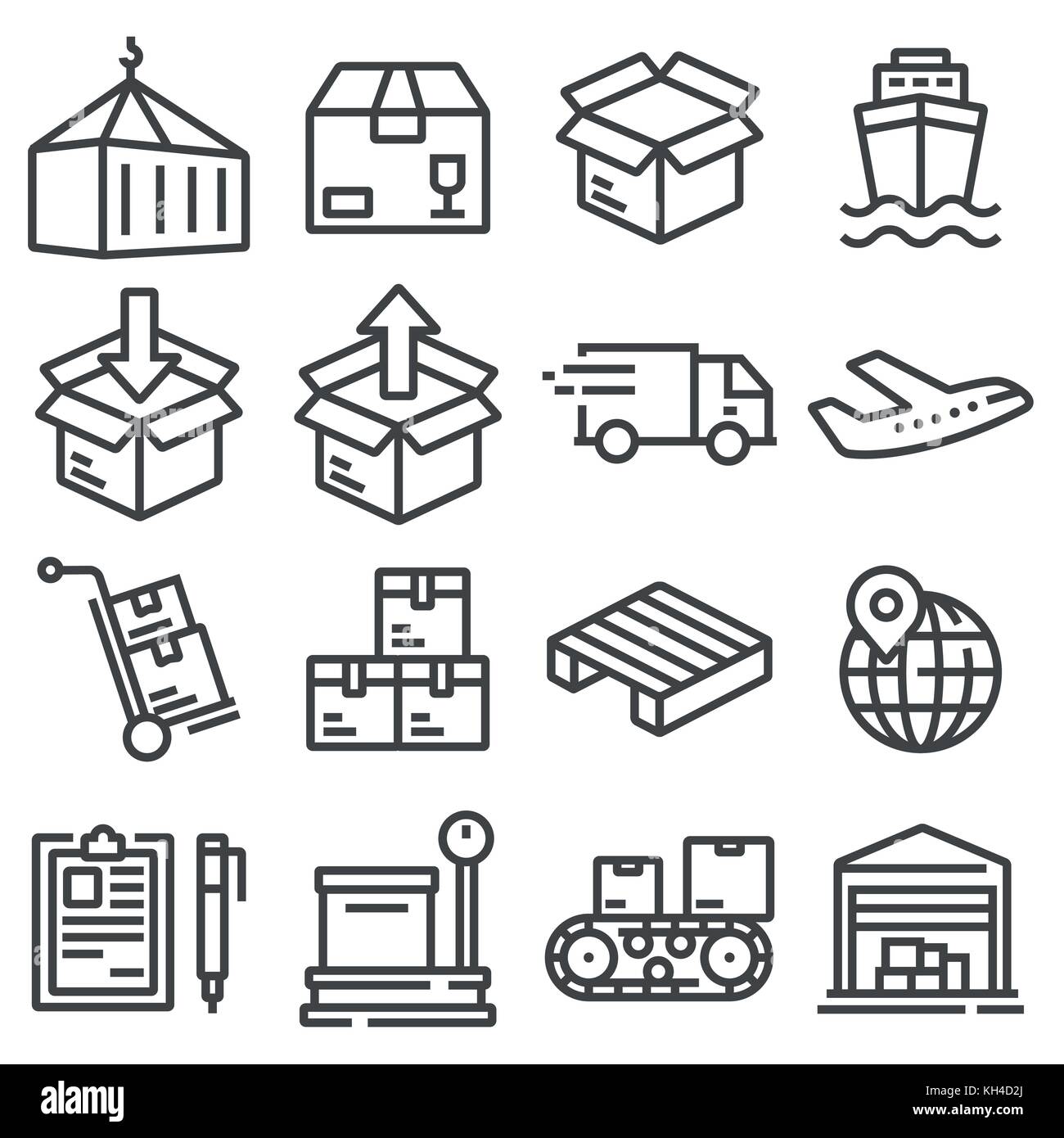 Shipping vector icons for logistic company. Parcel delivery service ...