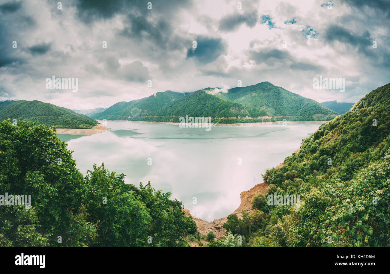 Zhinvali Reservoir In Georgia, Dusheti Municipality, Mtiuleti Region ...