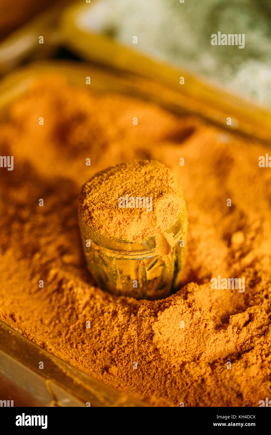Close The Glass Of Curry Powder, The Popular Fragrant Aromatic Spice ...