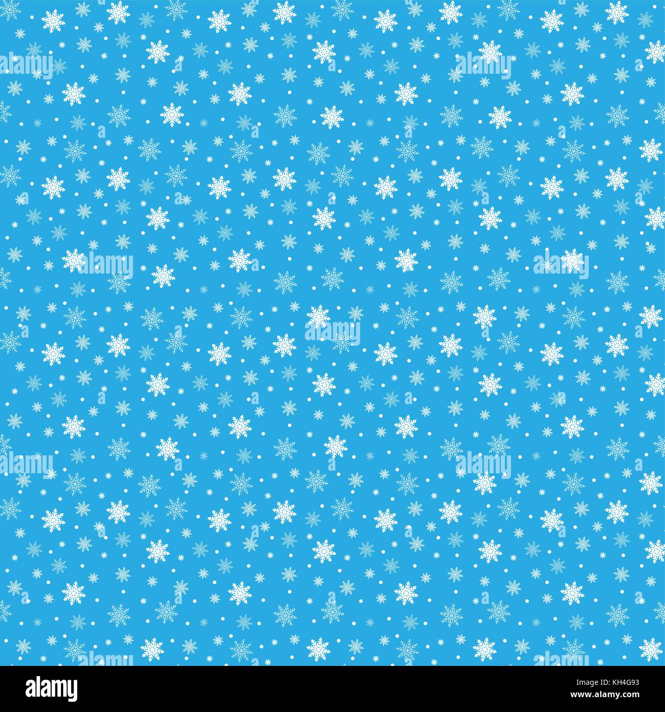 Winter seamless background with flat white snowflakes on a blue Stock ...