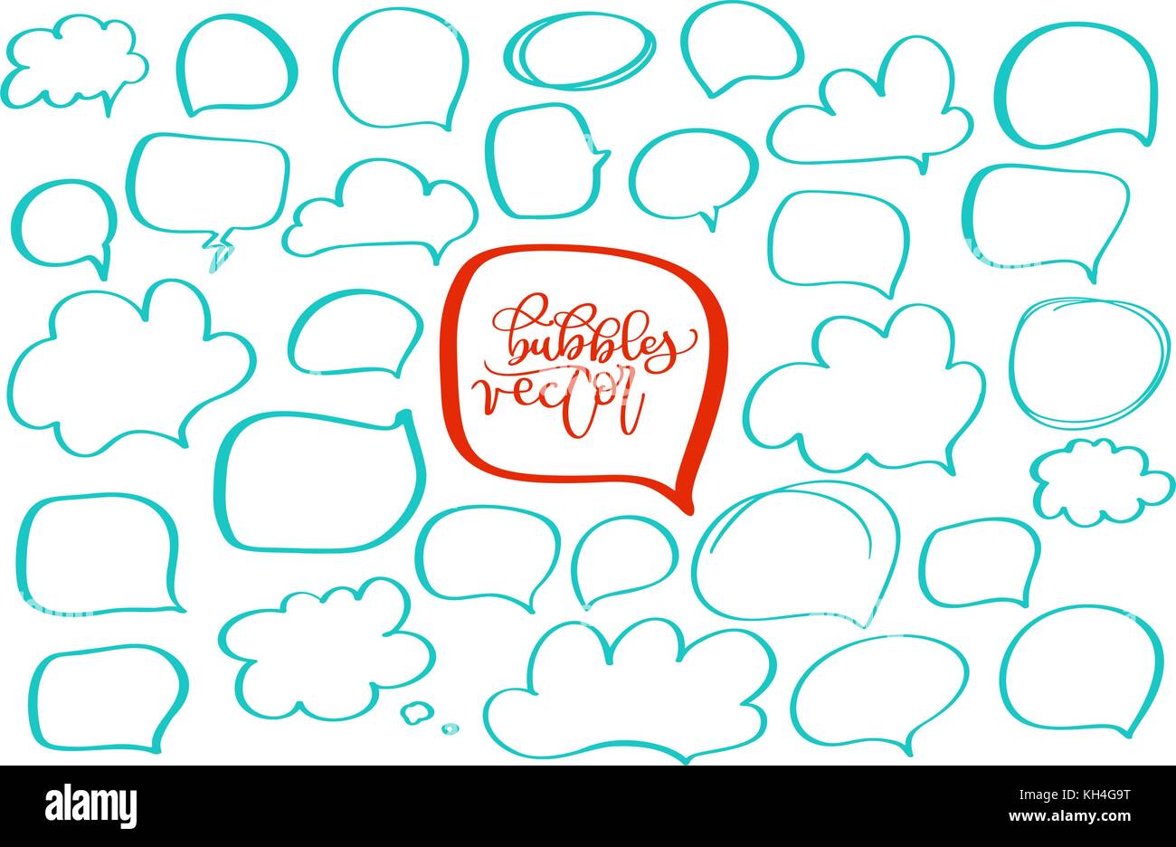 set of handdrawn doodle bubbles for your text. design for comics Speech ...