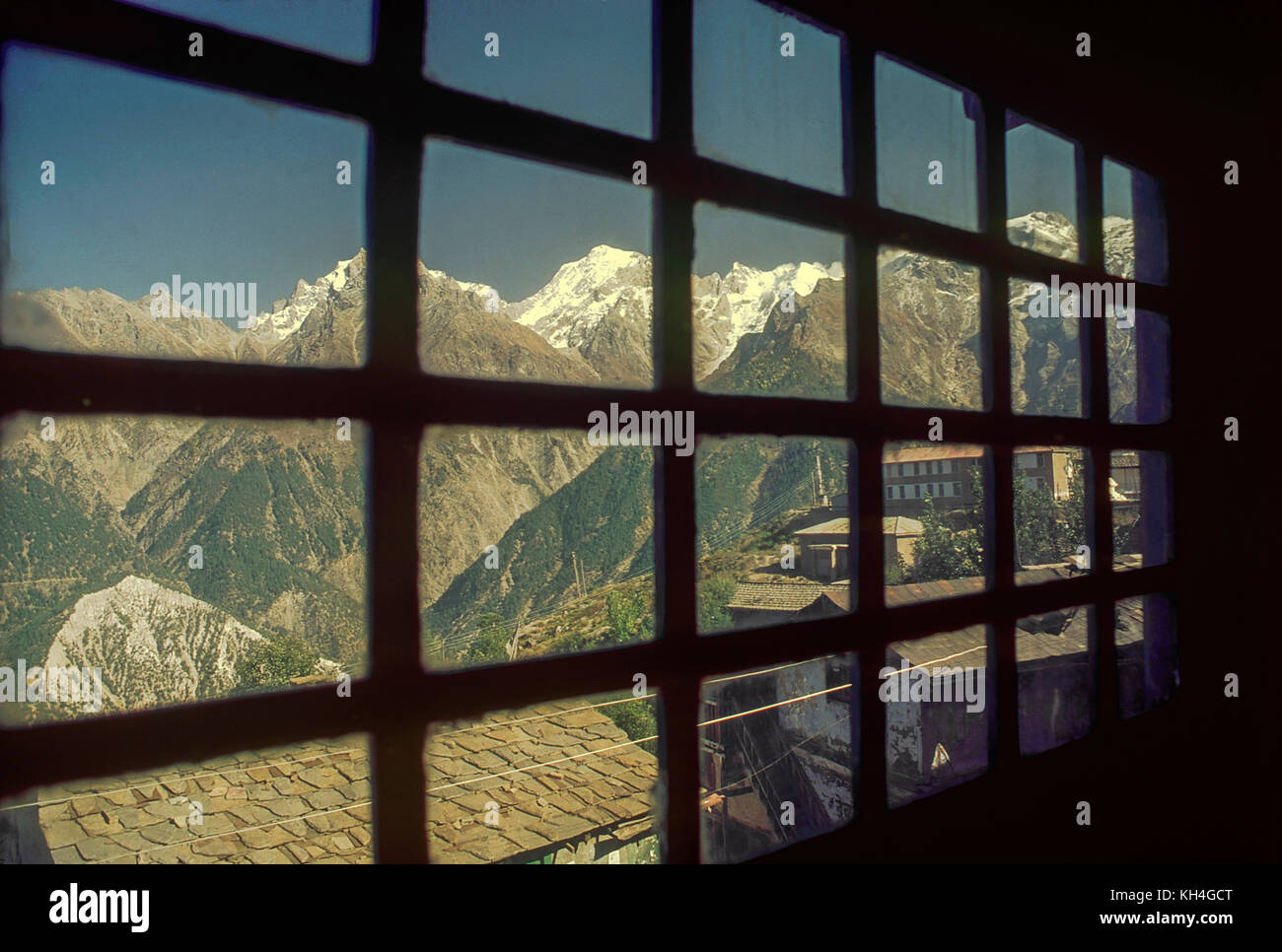 Kinner Kailash view from window, kalpa, himachal pradesh, India, Asia ...