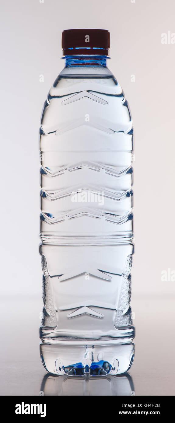 Plastic bottle of water isolated on a white background, France Stock ...