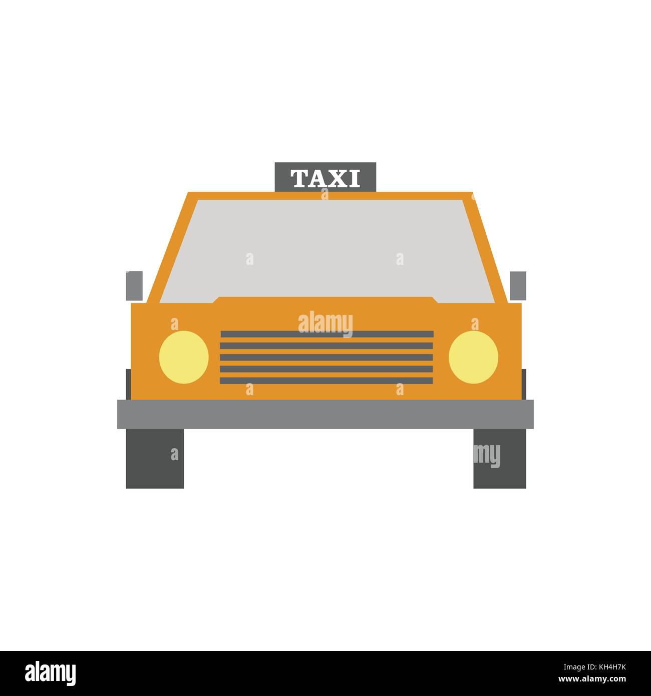 Taxi Front View Illustration Stock Vector Image & Art - Alamy