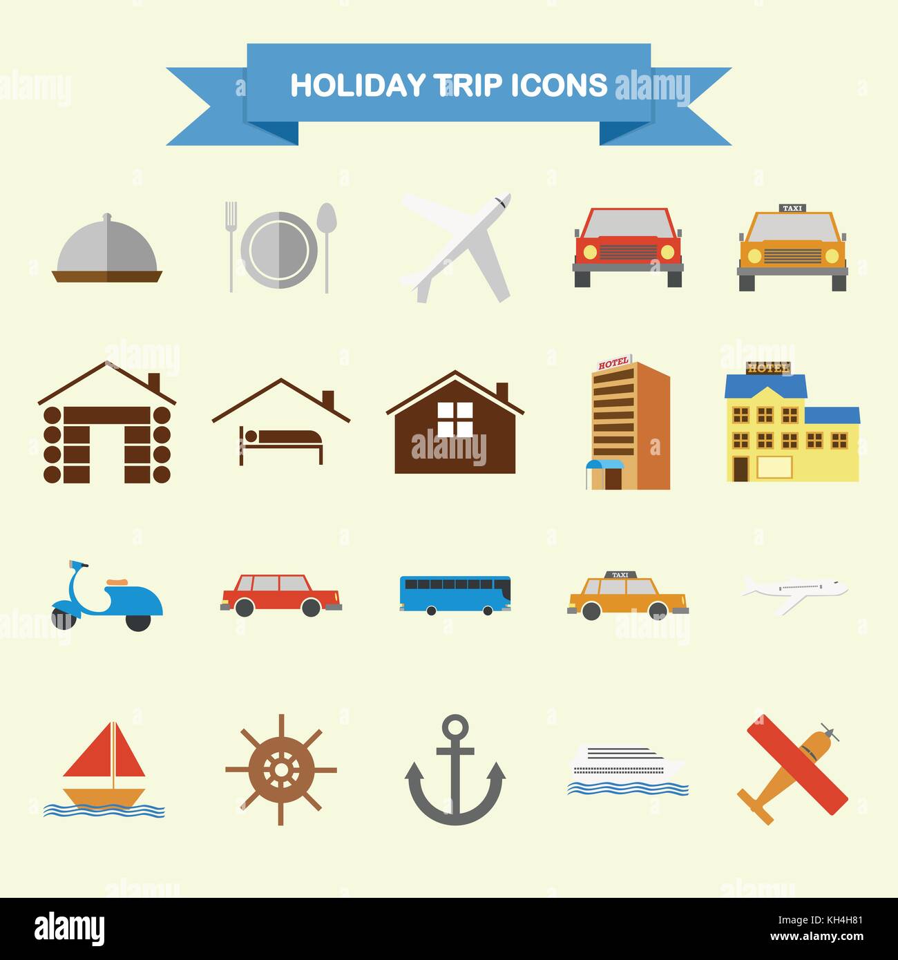 Holiday Trip Icons Stock Vector Image & Art - Alamy