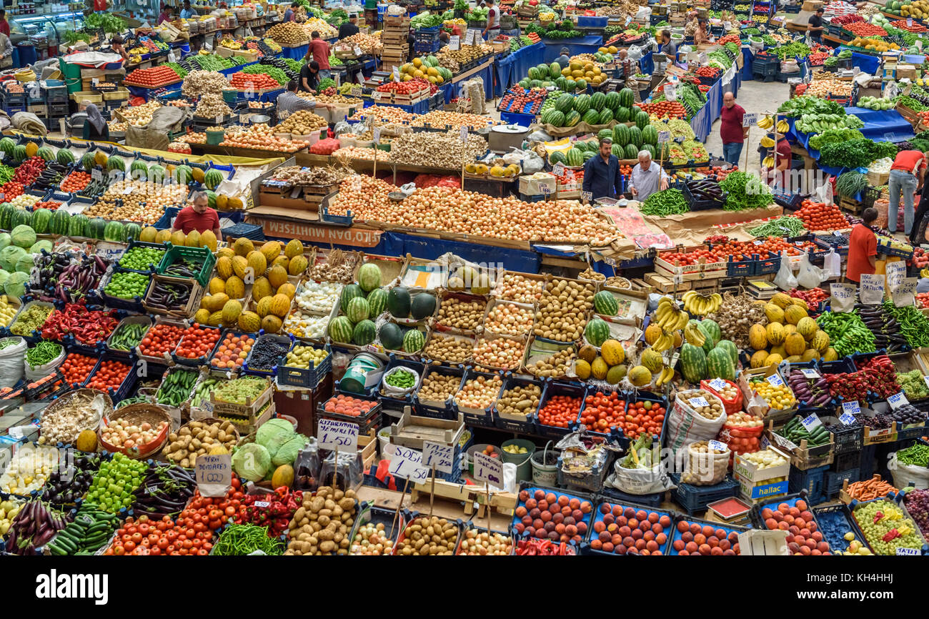 Top view of popular Melike Hatun Bazaar or kadinlar pazari(Women Bazaar ...