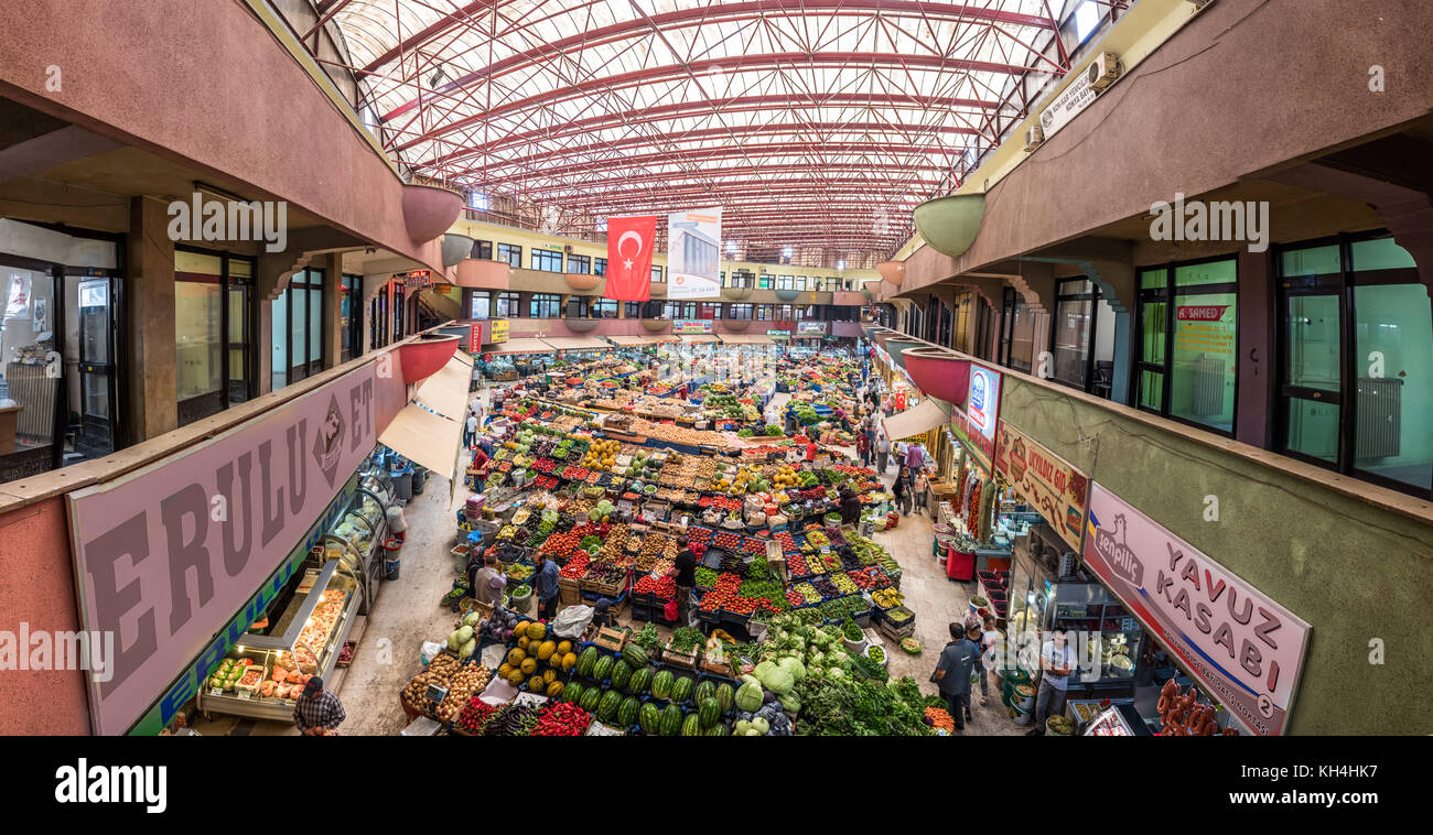 Top view of popular Melike Hatun Bazaar or kadinlar pazari(Women Bazaar ...