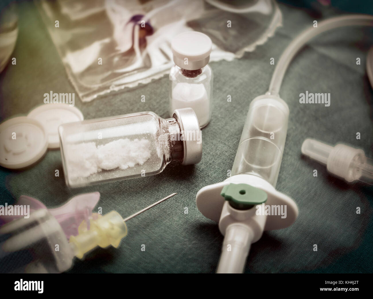 Several Vials And Syringe In Laboratory, Conceptual Image Stock Photo - Alamy