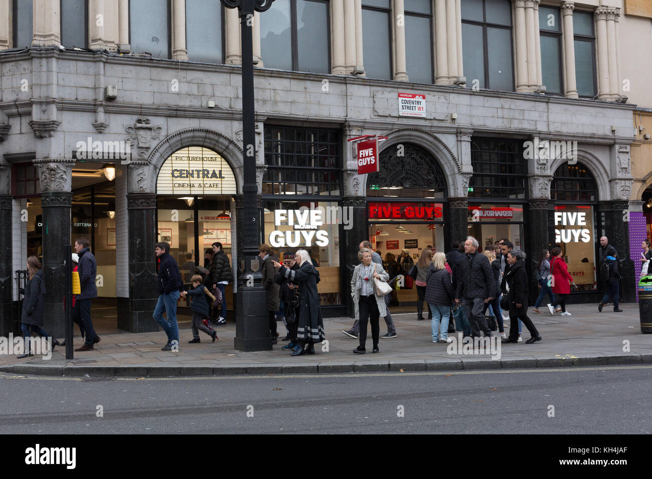 Five Guys Coventry Street Stock Photo - Alamy