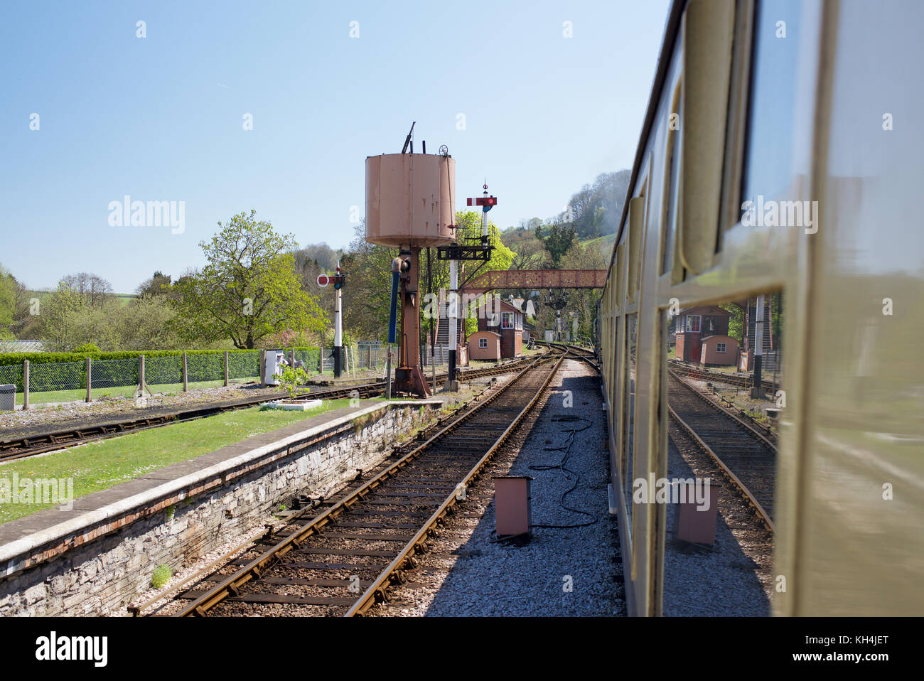 View from a train on the South Devon Railway Stock Photo - Alamy