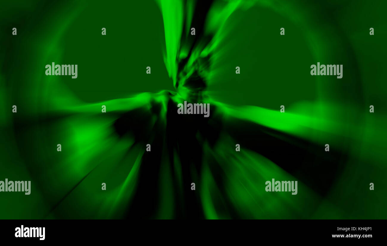 Green frightening demon stands in a ray of light. 3D illustration in ...