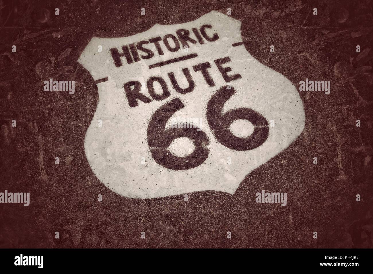 Historic U.S. old Route 66 sign Stock Photo - Alamy