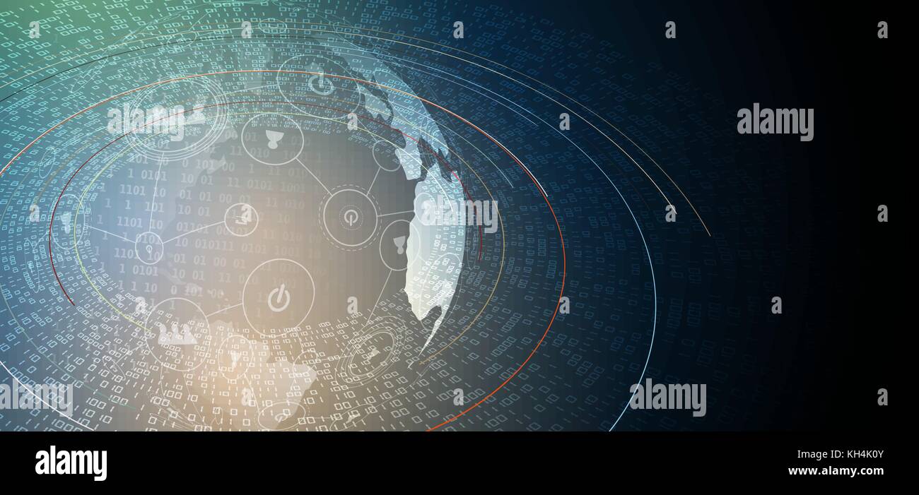 Digital technology world. Business virtual concept Stock Vector Image ...