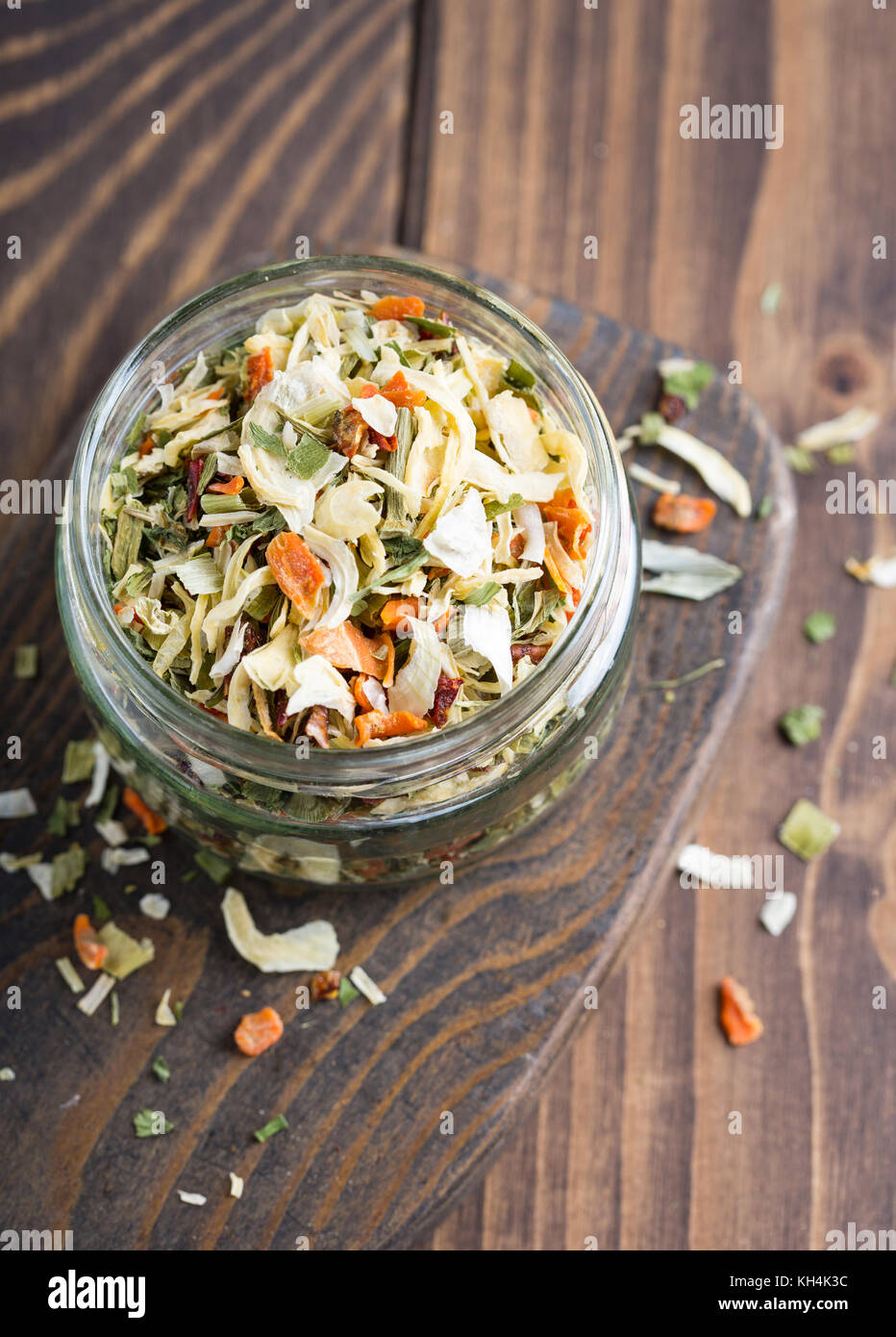 Overhead shot of variety of dehydrated vegetables Stock Photo - Alamy