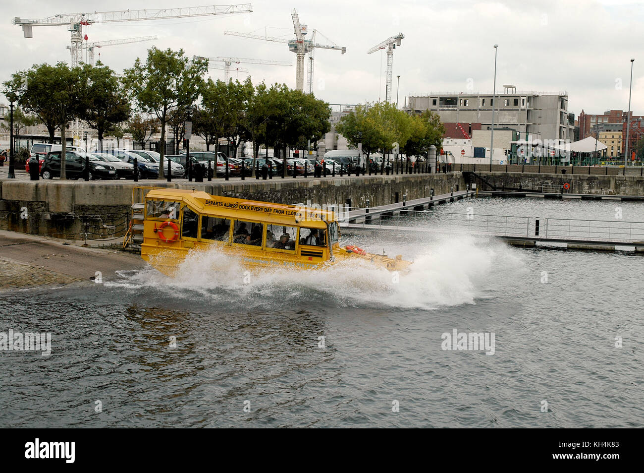 The yellow duckmarine bus attraction at Liverpool Stock Photo - Alamy