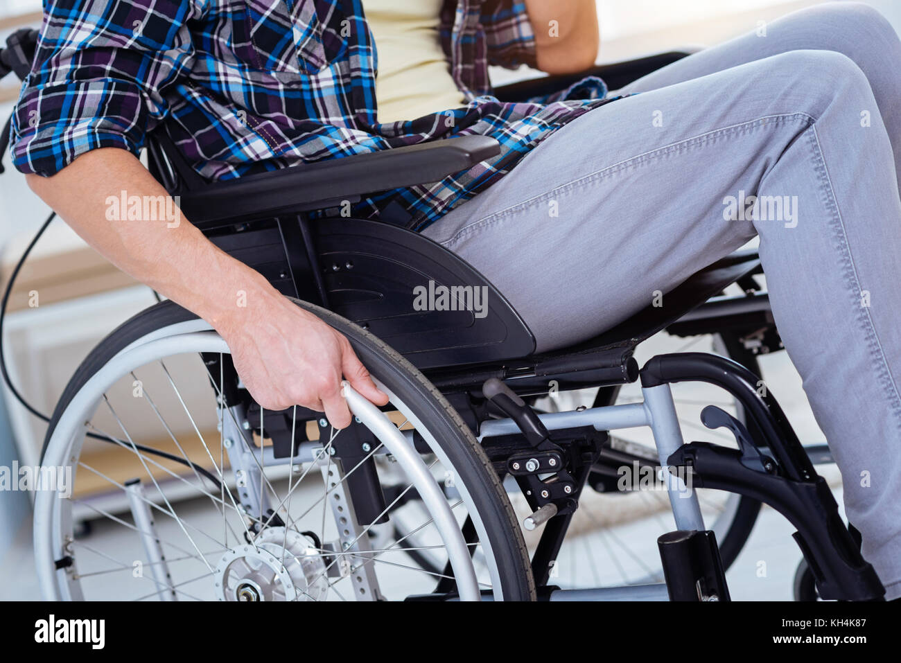 Close up of male hand that being on the wheel Stock Photo - Alamy
