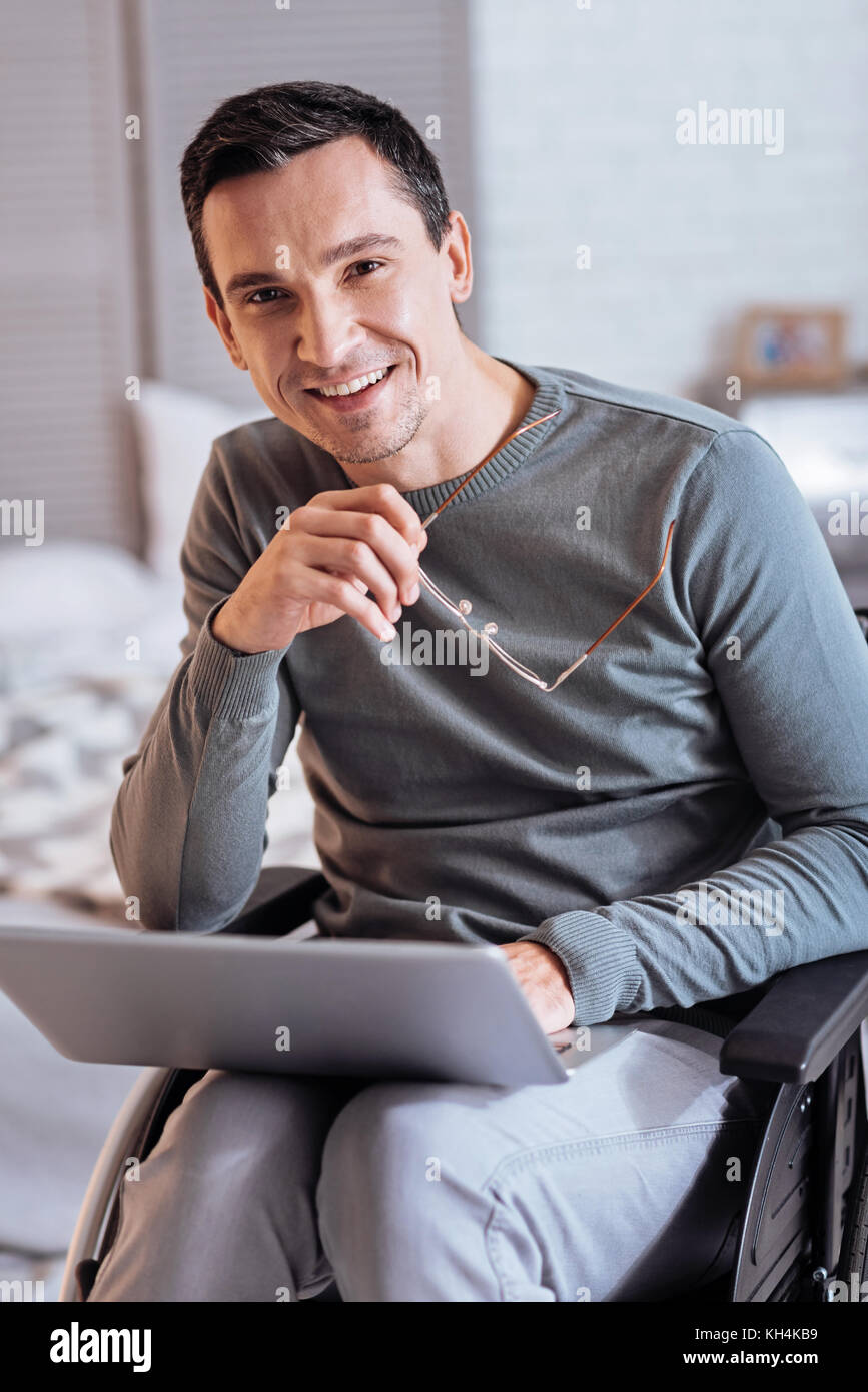 Relaxed male person having break Stock Photo - Alamy