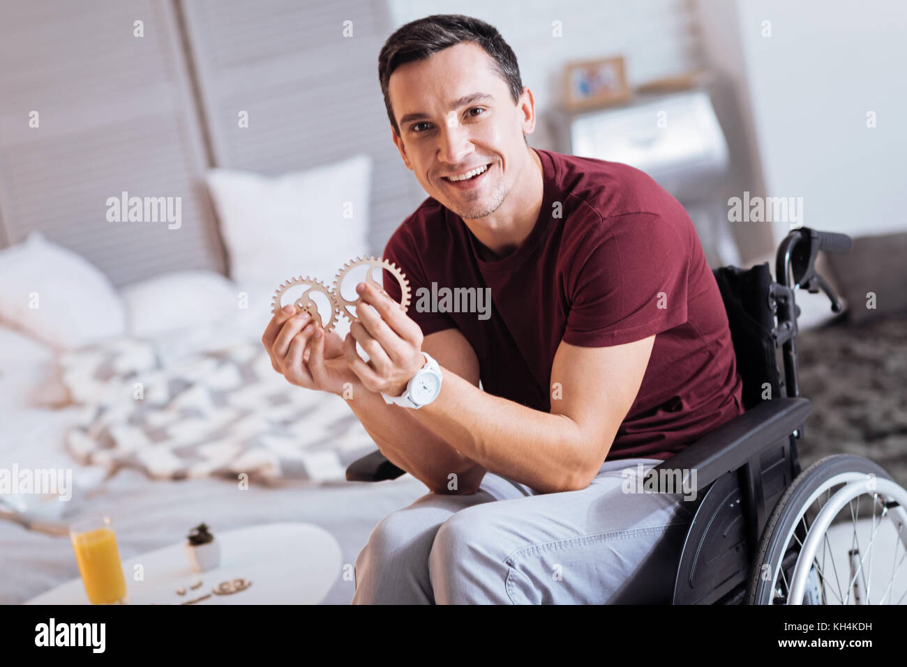 Handsome male person being at home Stock Photo - Alamy