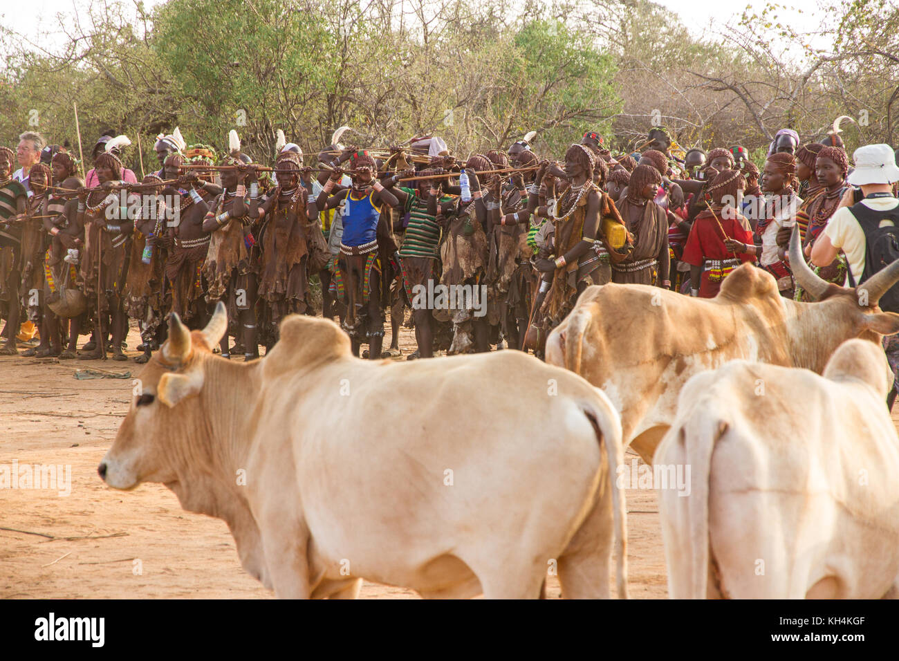 TURMI, ETHIOPIA - 14/11/16: the family members of the hamar tribe ...