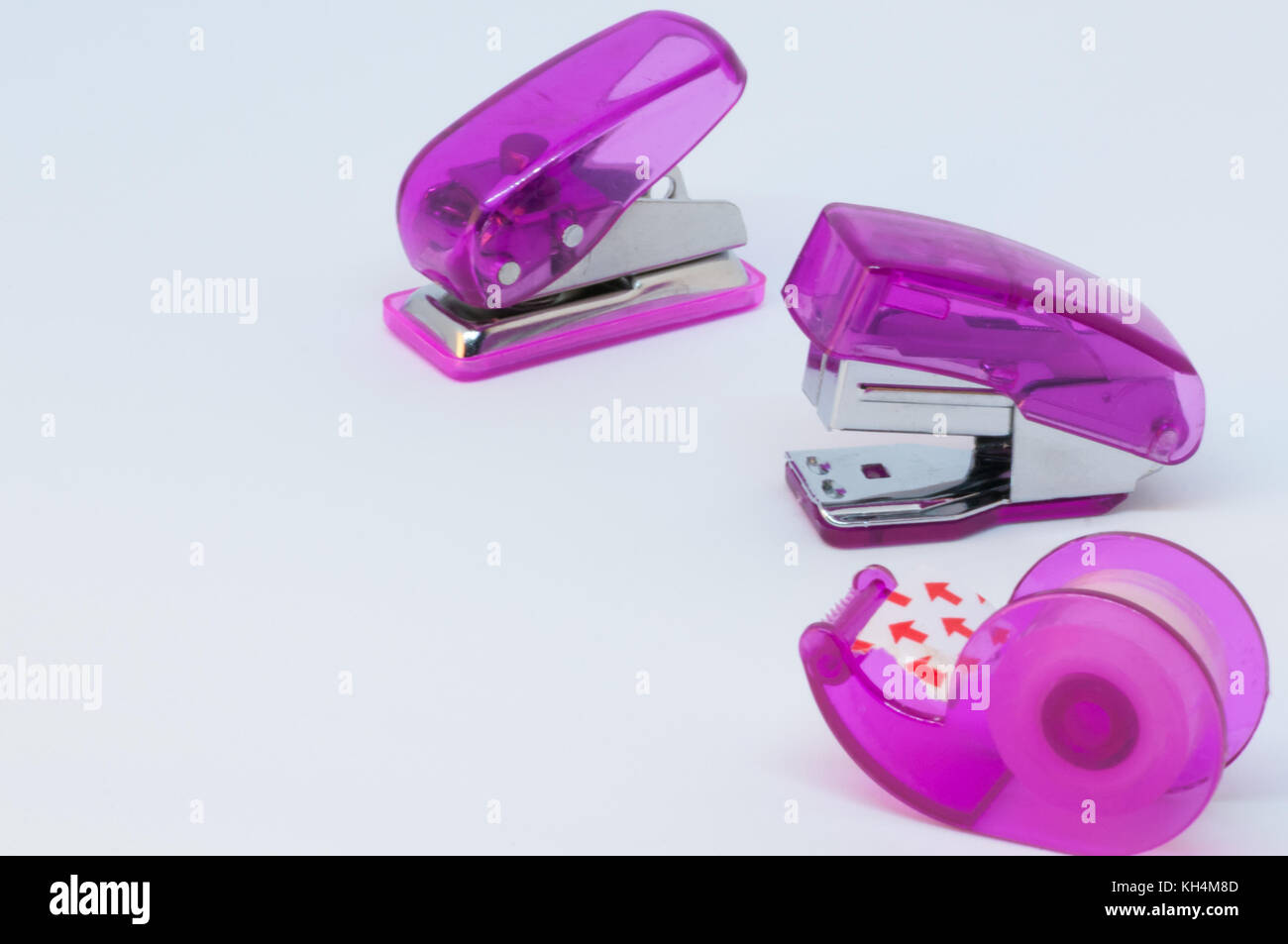 Purple office mini tools collection Stock Photo - Alamy