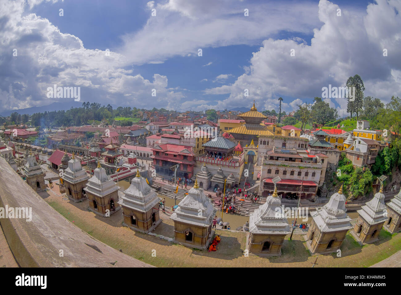 KATHMANDU, NEPAL OCTOBER 15, 2017: Beautiful landscape with some ...
