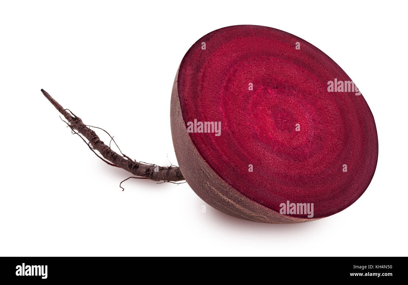 Fresh red beet root cut in half isolated on white background. Clipping ...