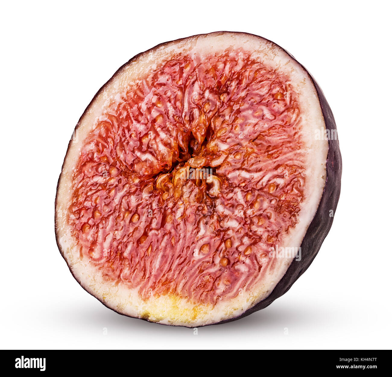 Fresh figs fruit cut in half isolated on white background. Clipping ...