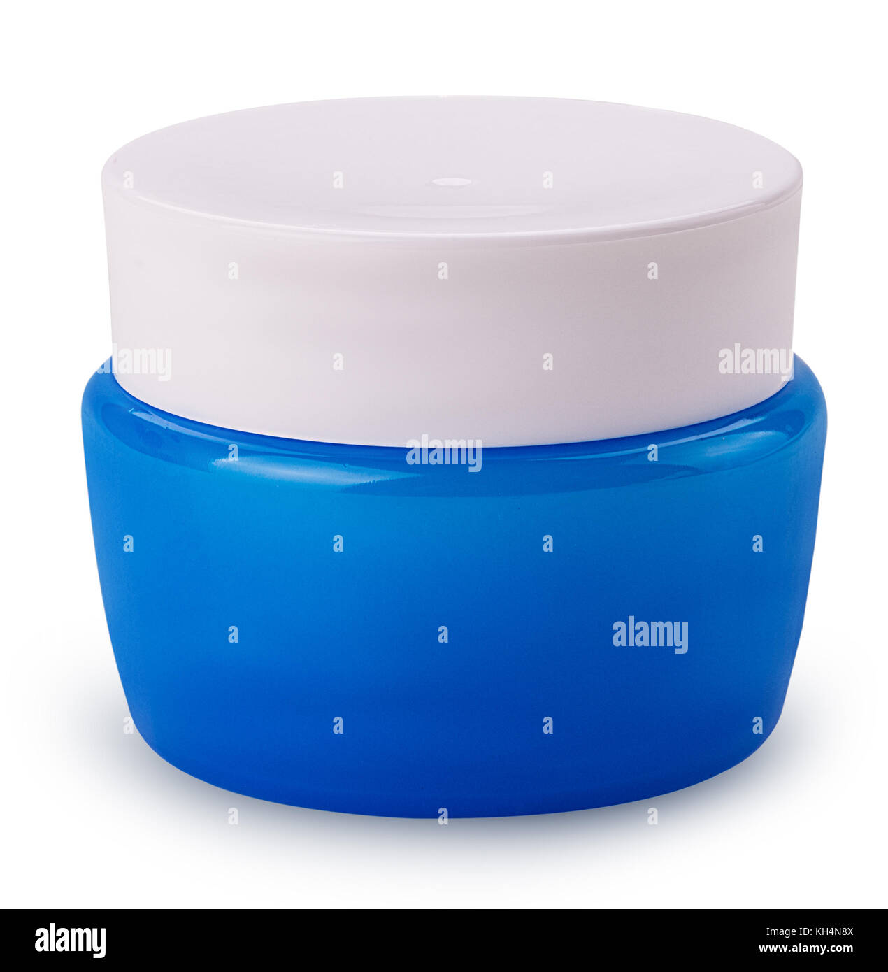 blue jar with cream isolated on white background. Clipping Path. Full ...