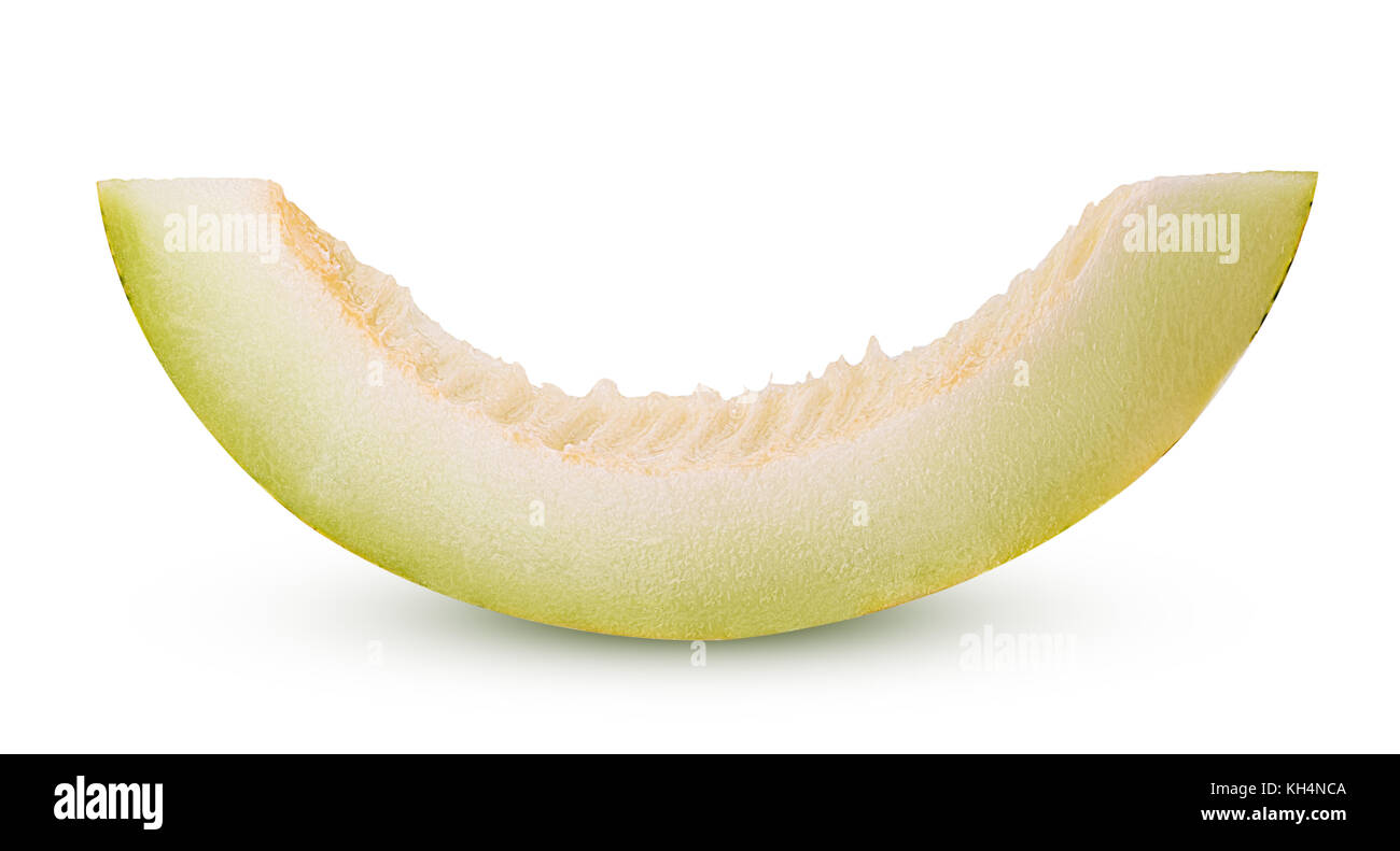 slice ripe melon isolated on white background. Clipping Path Stock ...